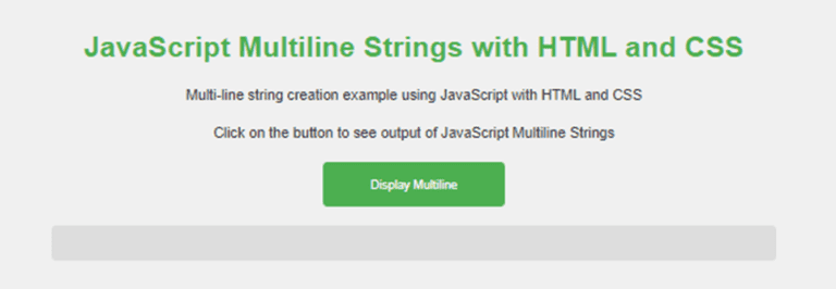 How to Add Multiline Strings in JavaScript with HTML and CSS