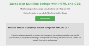 How to Add Multiline Strings in JavaScript with HTML and CSS